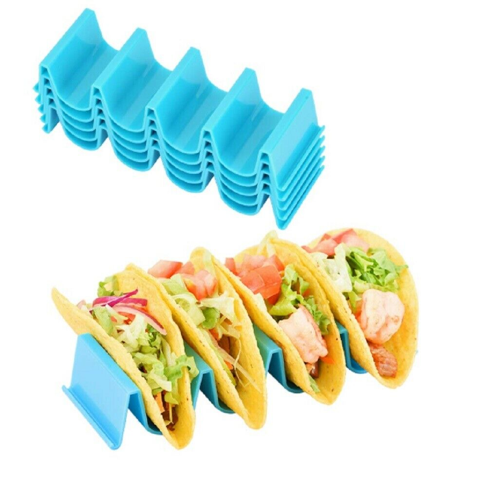 4-Pack Taco Holder Stand Set – BPA Free Taco Rack Trays for Hard & Sof ...